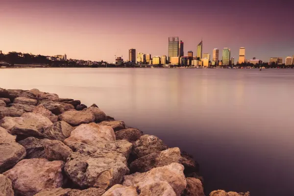 Perth Australia Sunset Poster Photo Mug Of The Blue Boat Shed At